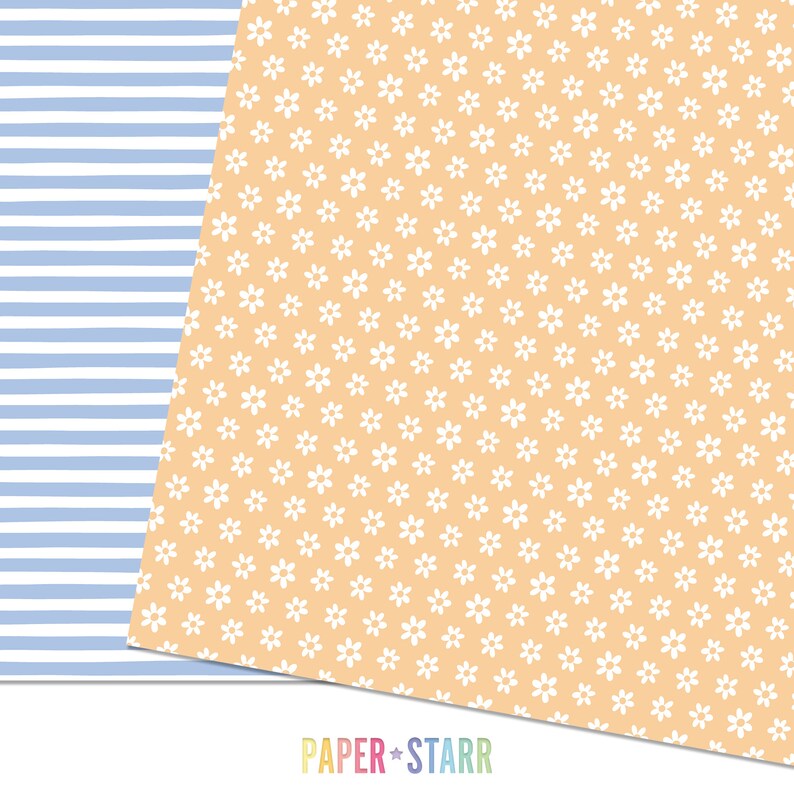 Floral Digital Paper Summer Digital Paper Daisy Digital - Etsy