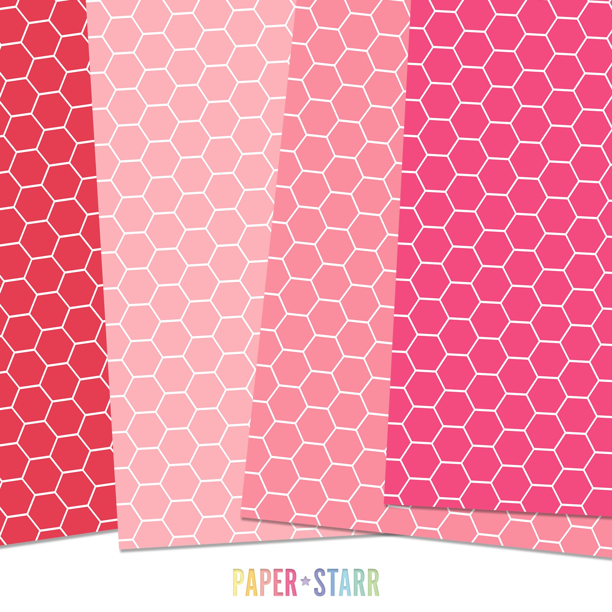 Rainbow Digital Paper, Honeycomb Digital Paper, Rainbow Honeycomb ...