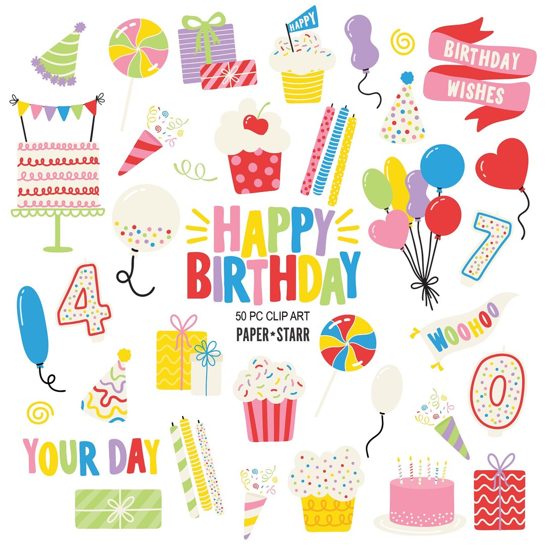 Birthday Clipart, Party Clipart, Celebration Clipart, Balloon Clipart ...