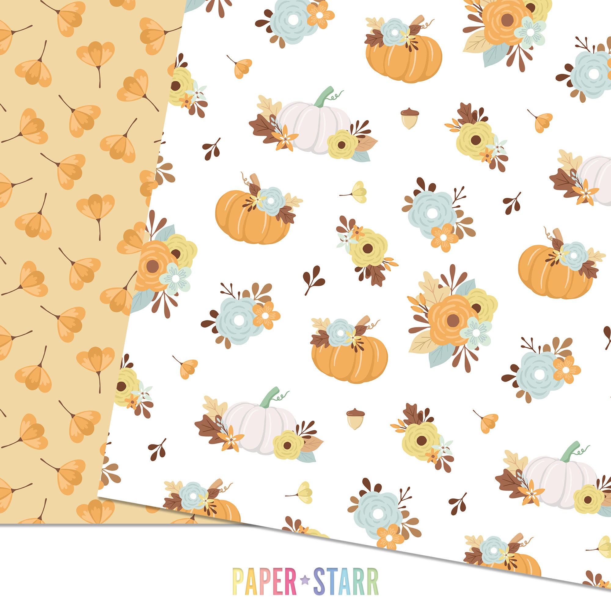 Fall Digital Paper, Autumn Digital Paper, Seamless Fall Patterns for ...
