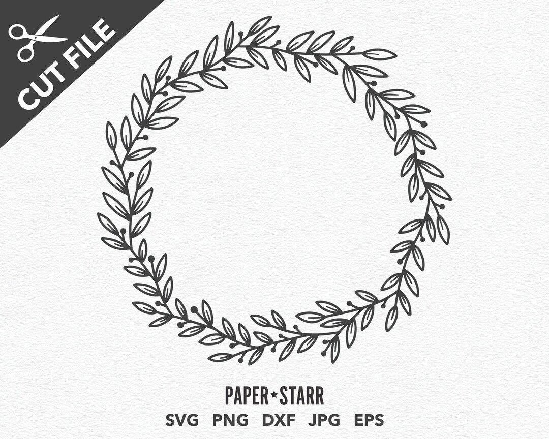 Wreath SVG File, Laurel Wreath SVG, Leaf Wreath Clip Art, Monogram ...