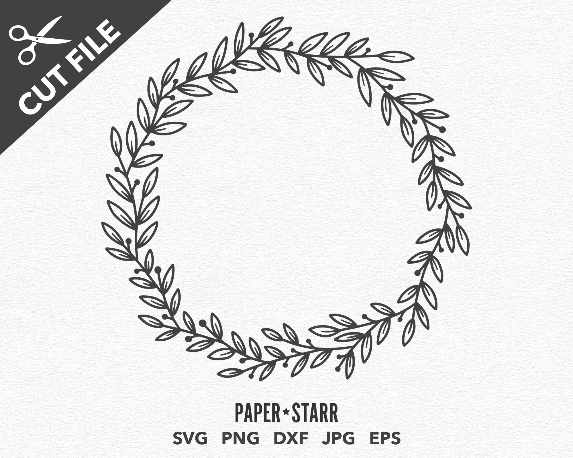 Wreath SVG File, Laurel Wreath SVG, Leaf Wreath Clip Art, Monogram ...