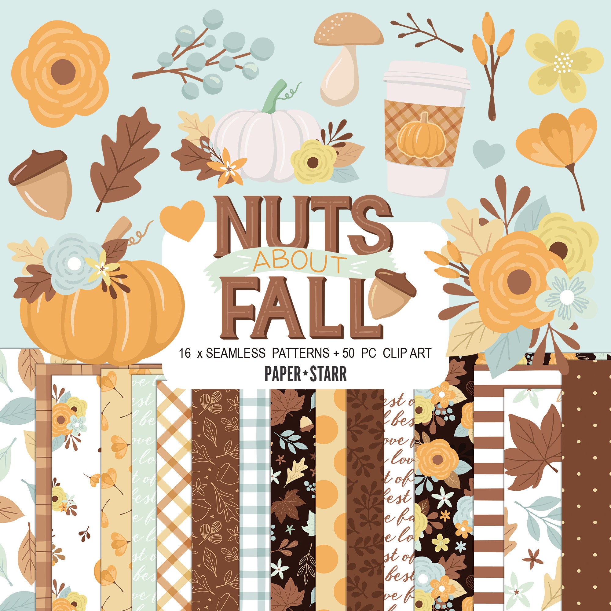 Fall Digital Paper, Fall Clipart, Autumn Digital Paper, Autumn Clipart ...