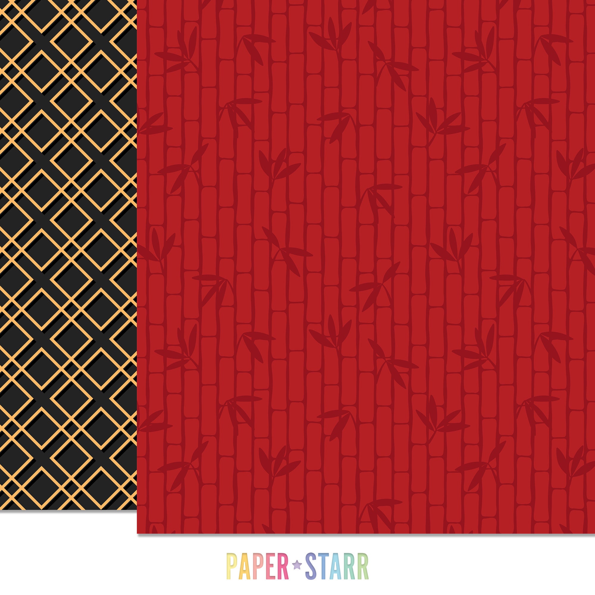 Chinese New Year Digital Paper, CNY Pattern, Bamboo Pattern, Chinese ...