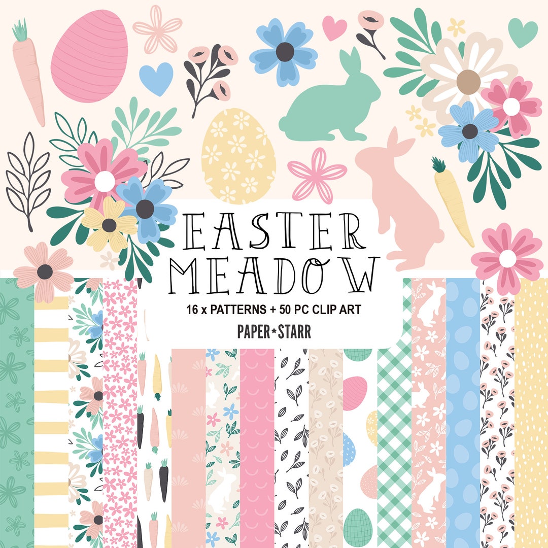 Easter Digital Paper, Easter Clipart, Spring Digital Paper, Easter ...