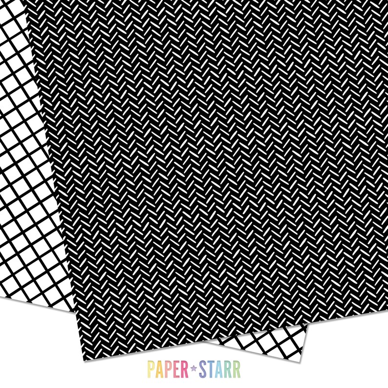 Black and White Digital Paper, Monochrome Backgrounds, Black and White ...