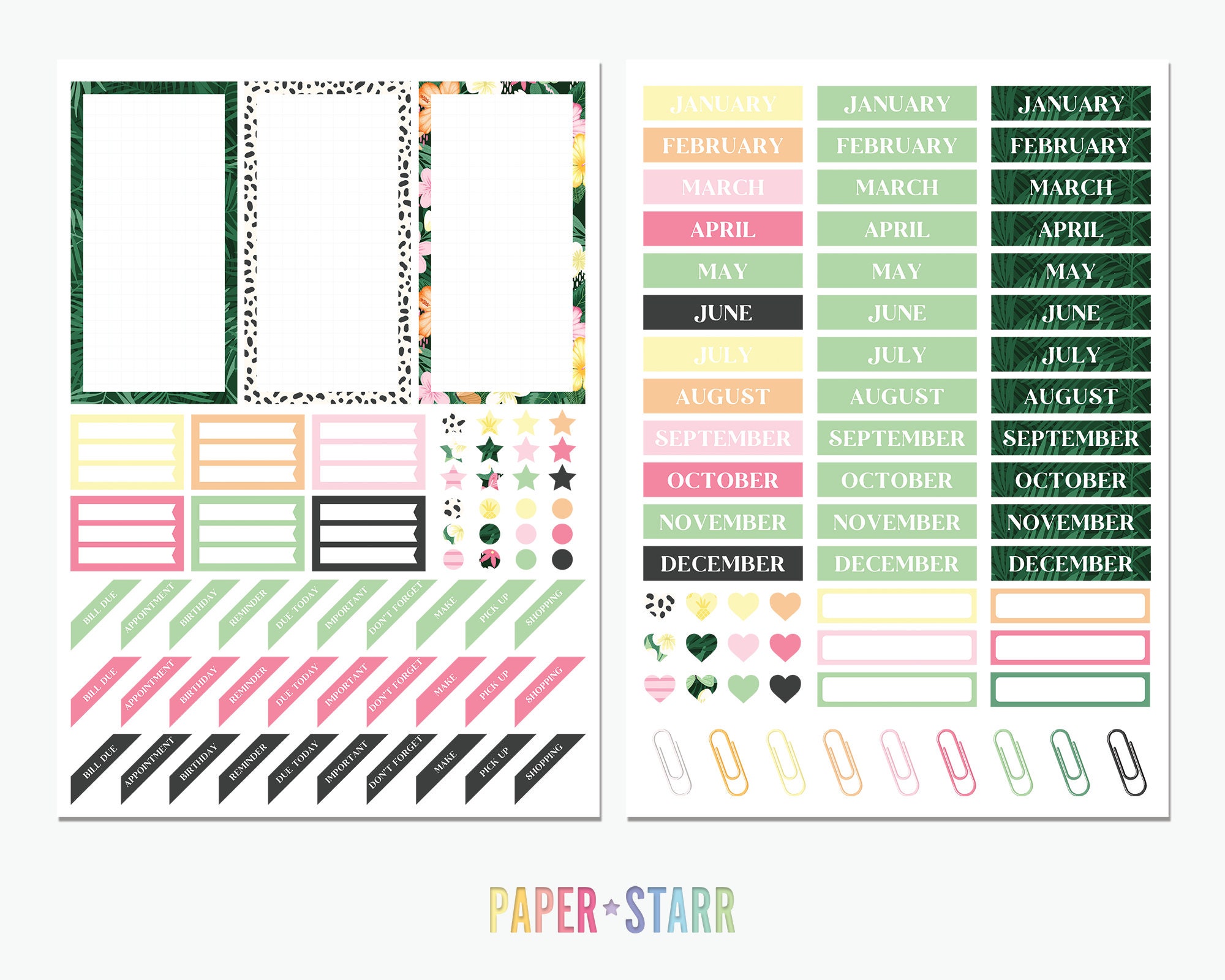 500 Summer Tropical Digital Planner Stickers for Goodnotes & Other ...