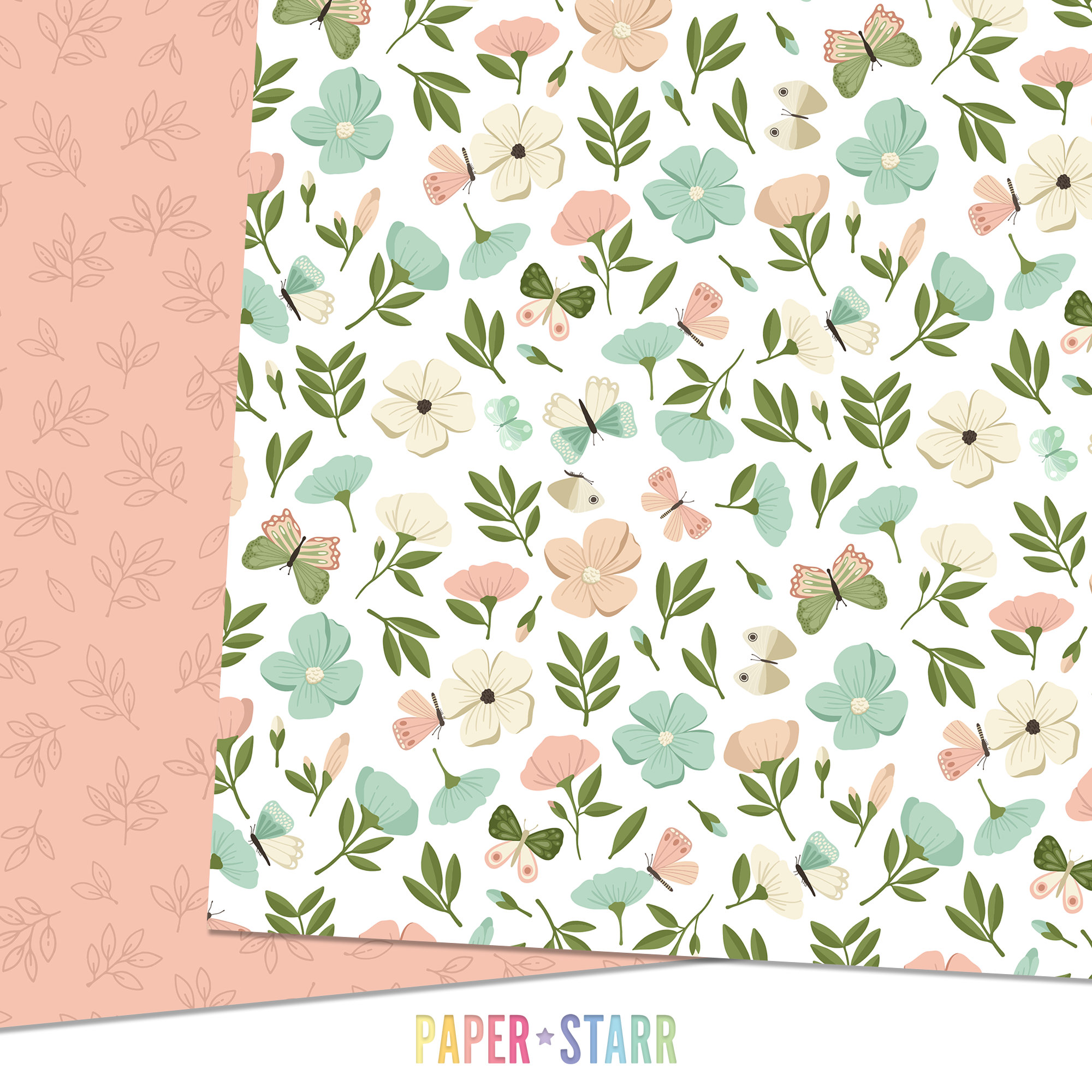 Spring Digital Paper Spring Clipart Secret Garden Digital - Etsy