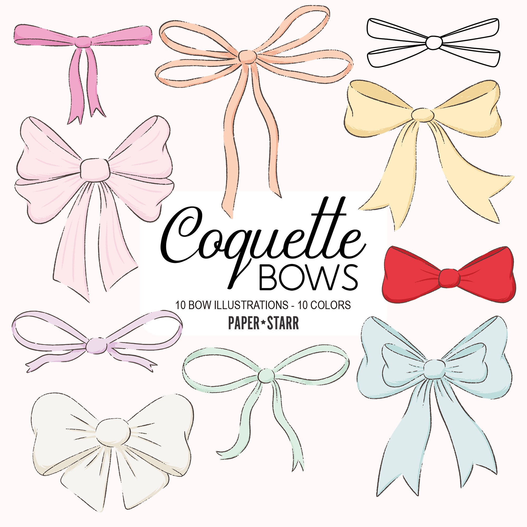 Pink Bow Clipart, Coquette Bow Clipart, Ribbon Bow PNG, Wedding Clipart ...