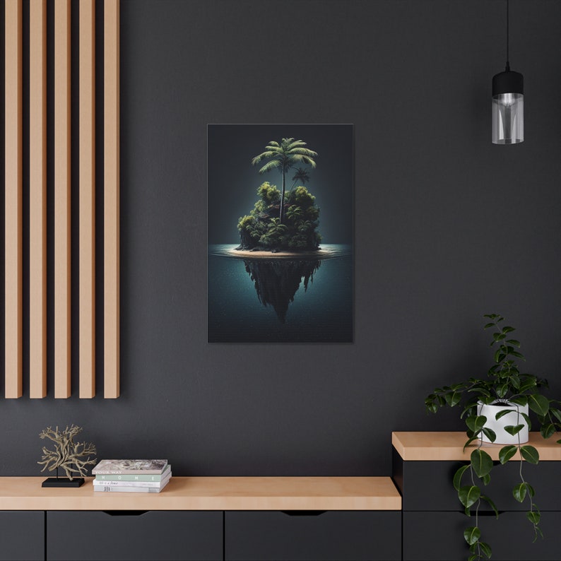 Palm Tree Island Digital Art - Etsy