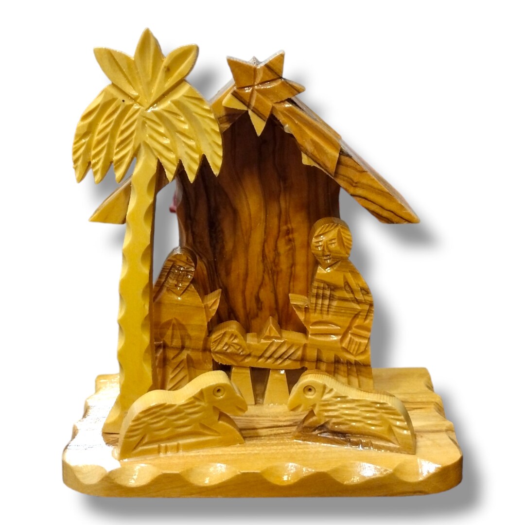 Small Hand Carved Olive Wood Nativity Set, Style 1, From the Holy Land ...