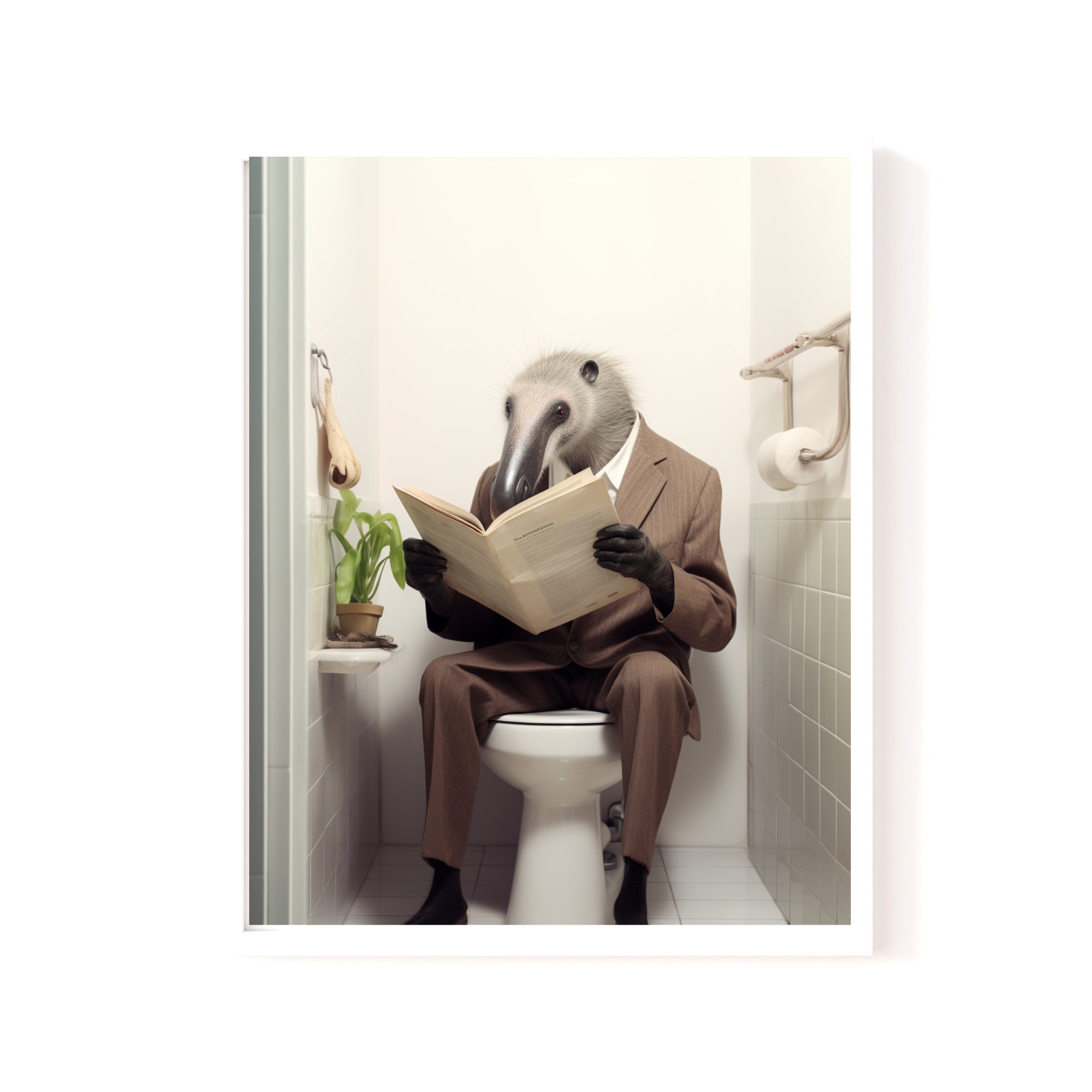 5 Animals Sitting on the Toilet and Reading the Newspaper, Platypus ...