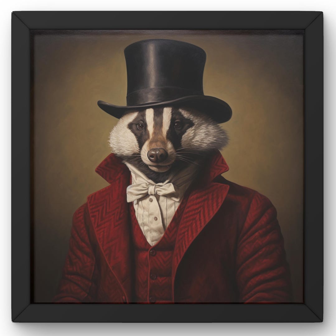 Victorian Raccoon Art Set of 5 Raccoon Aristocrat Vintage Wall Art ...