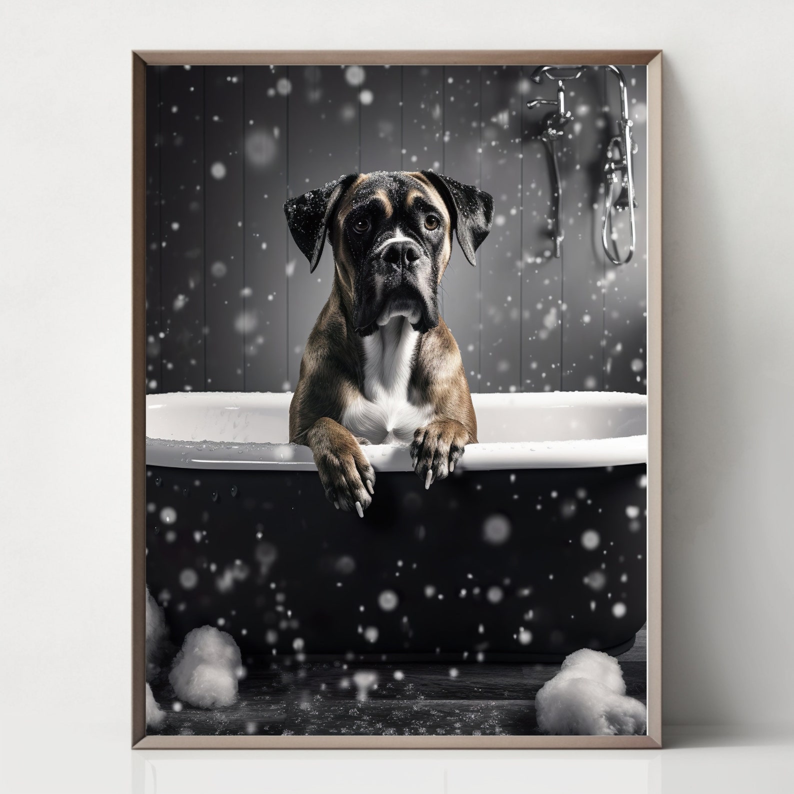 2 Boxer, Boxer Dog Sitting on the Toilet and Reading the Newspaper, Fun ...