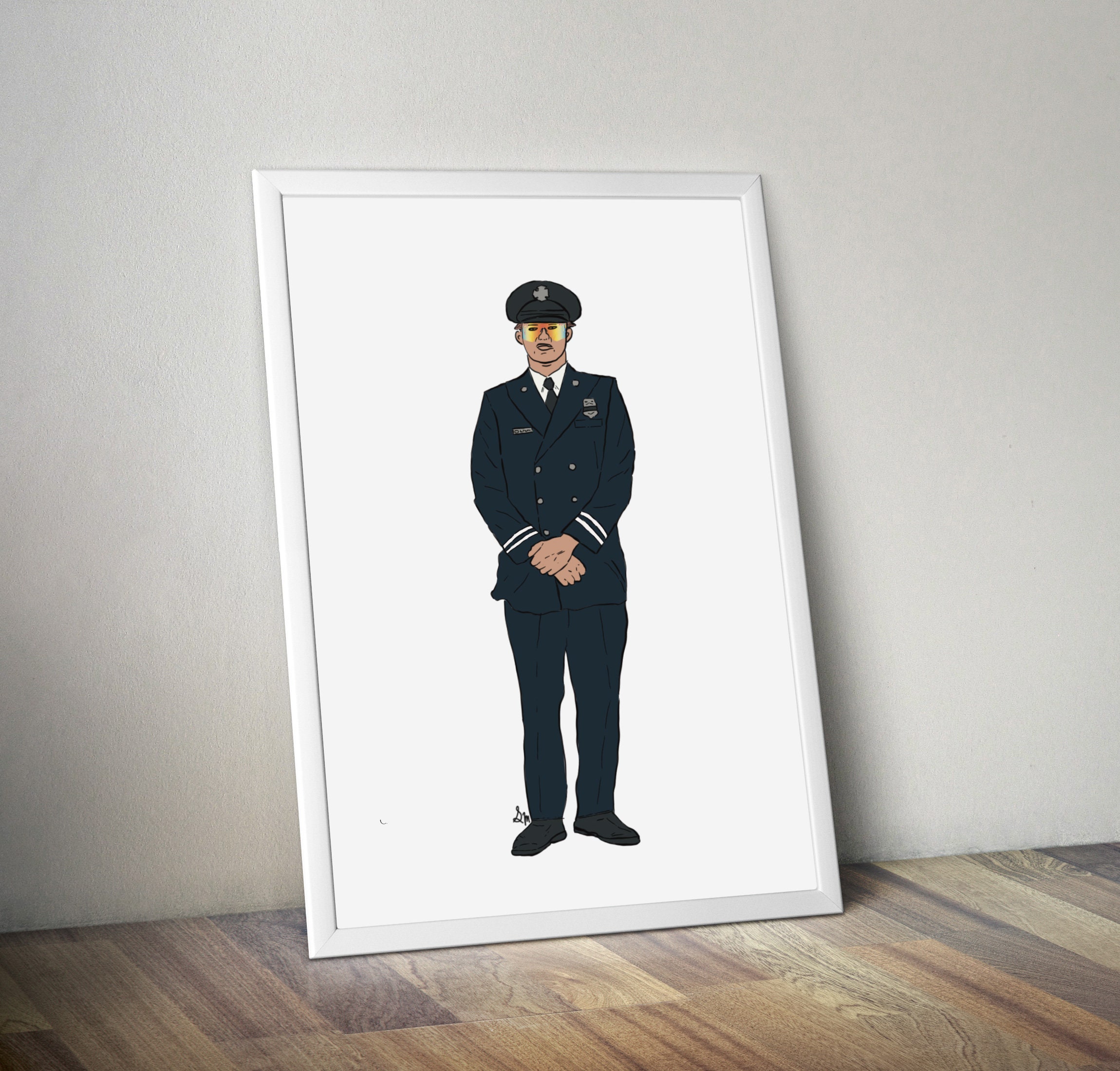 Custom Firefighter Portrait From Photo Firefighter Graduation, Birthday ...