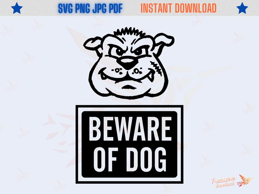 Logo Sign Beware of Dog Fun Quote Svg Cut File for DIY Crafts Easy ...