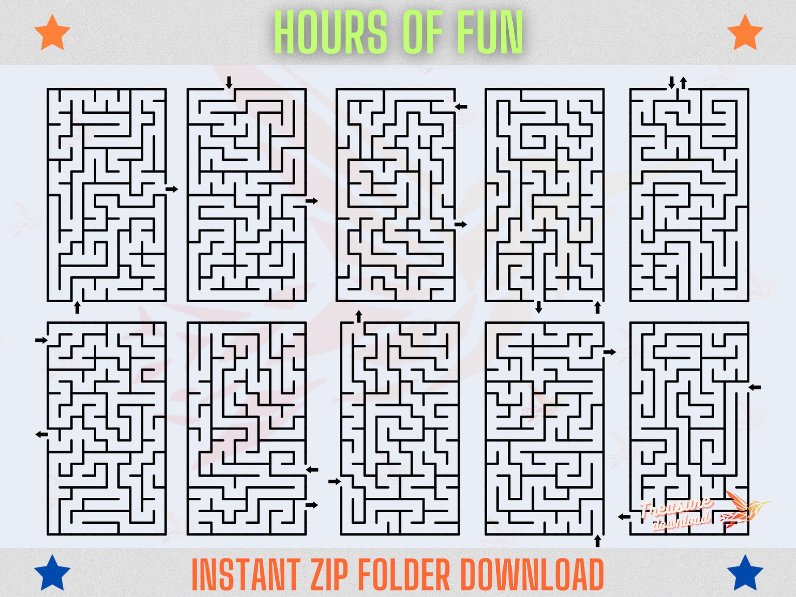 1200 Fun Maze Puzzles Mega Bundle 6 Levels Super Easy to Super Hard ...