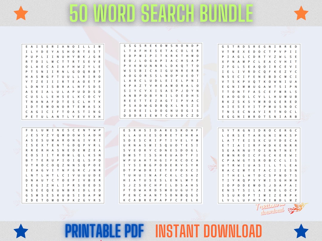 50 Wordsearch Pages Family Fun Road Trip Easy PDF Download and Print ...