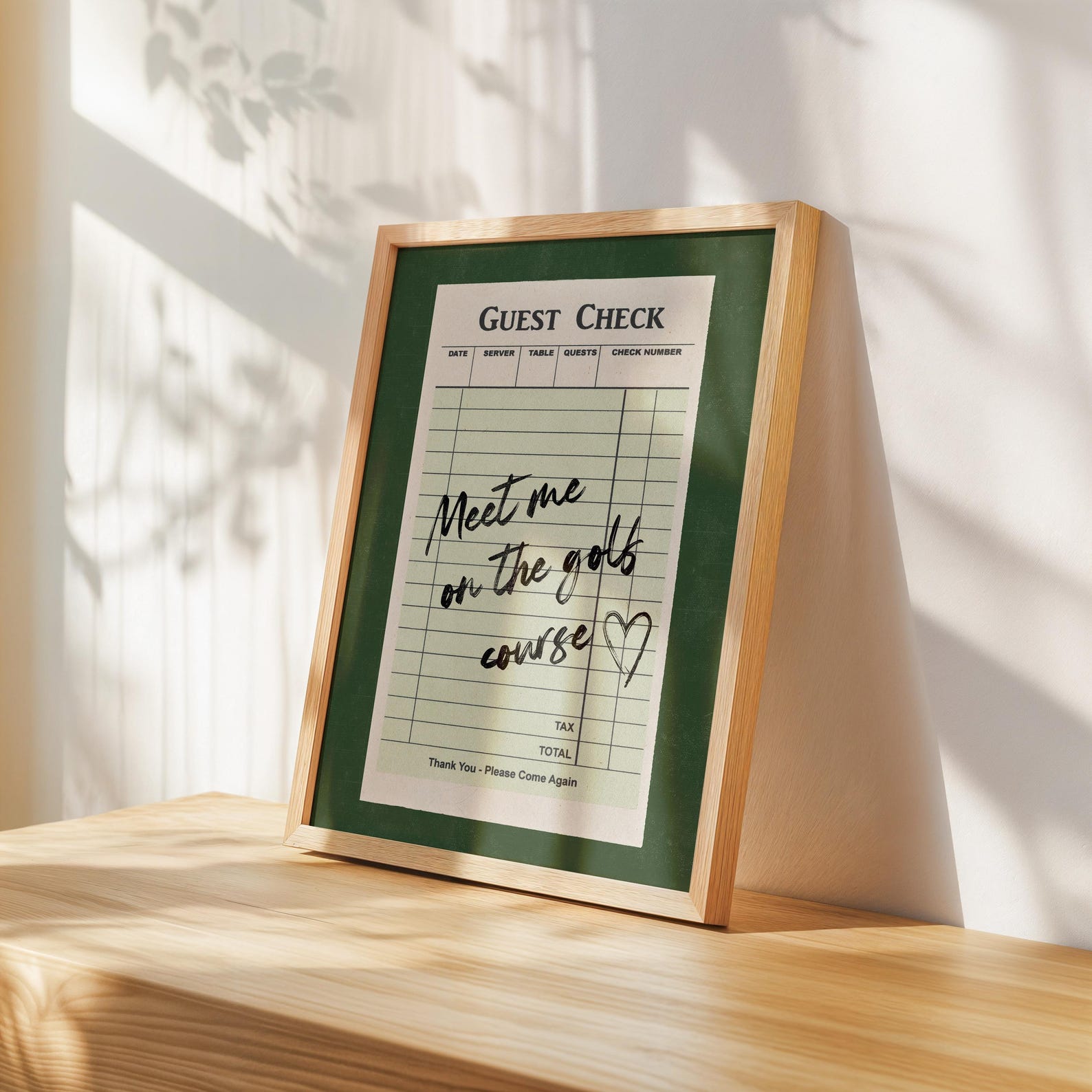Guest Check Wall Art, Sage Green Wall Art, Retro College Dorm, Digital ...