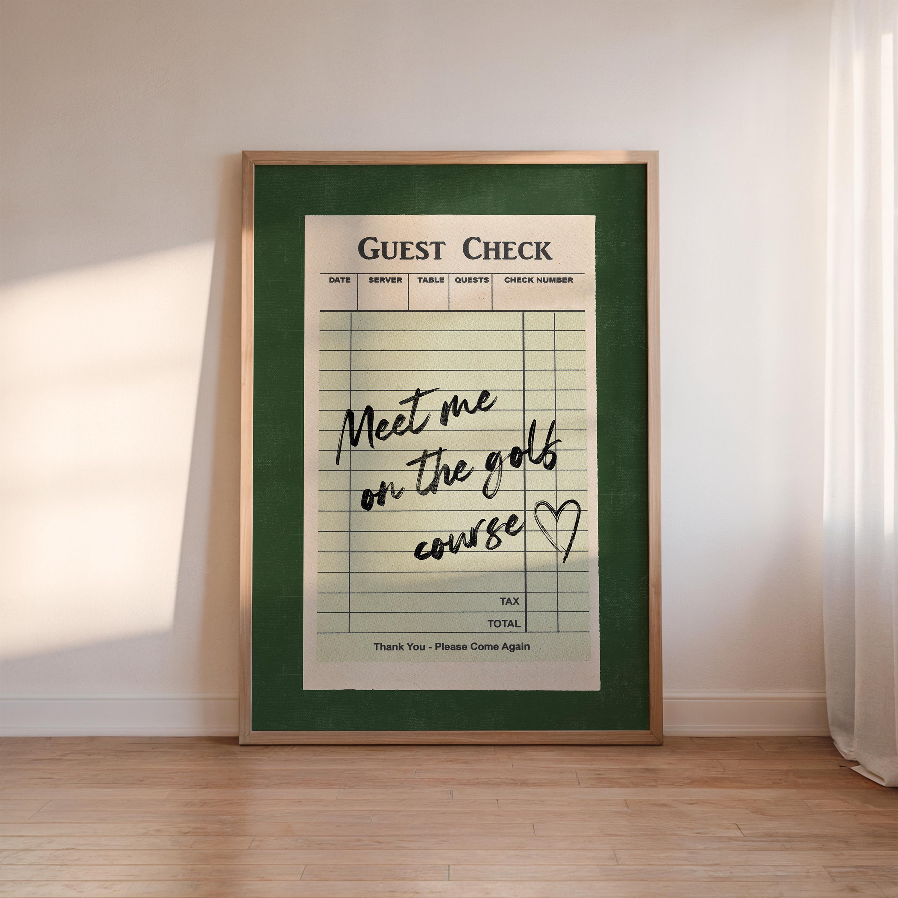 Guest Check Wall Art, Sage Green Wall Art, Retro College Dorm, Digital ...