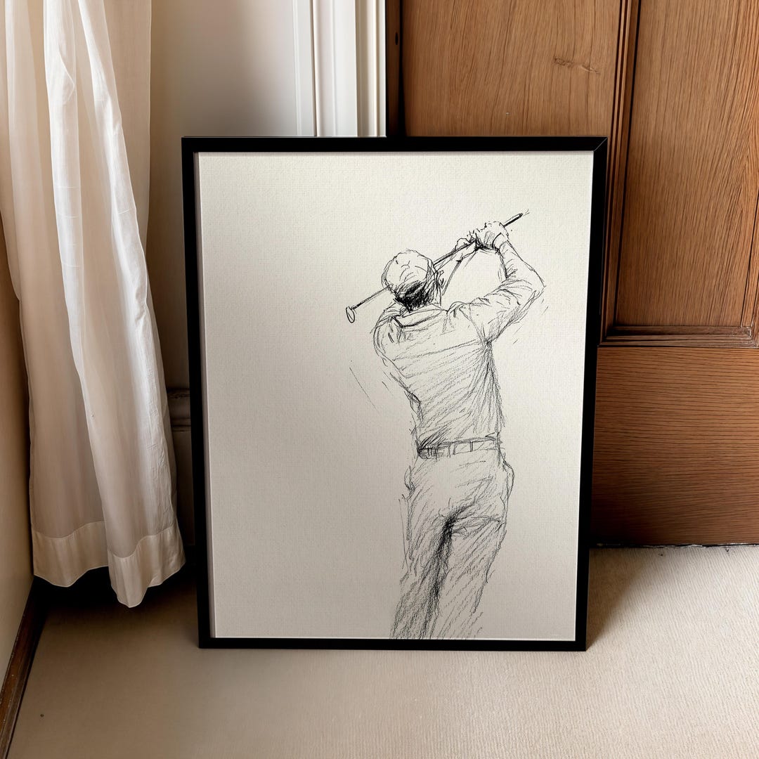Vintage Golf Art, Masculine Wall Art, Cubicle Decor, Digital Download ...