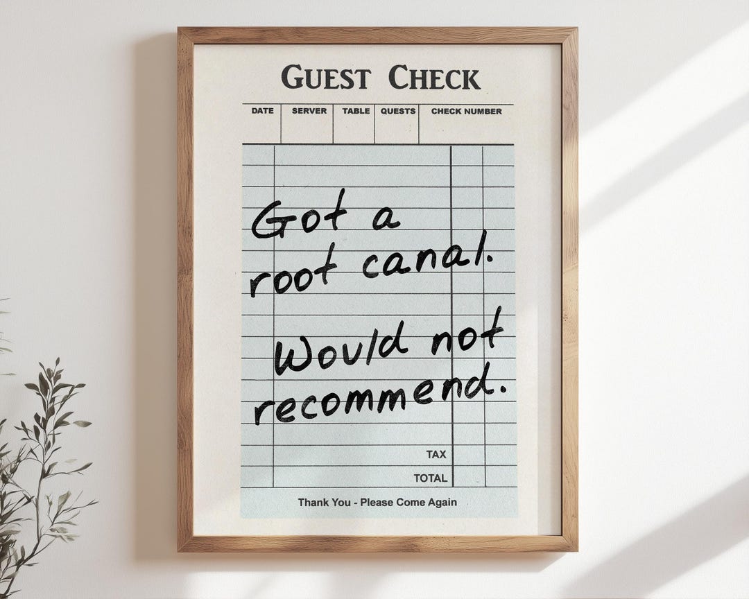 Guest Check Wall Art, Dental Wall Art, Funny Dental Office Decor ...