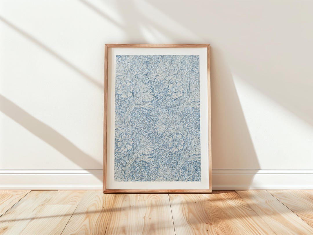 Vintage William Morris Print, Light Blue Wall Art, Chinoiserie Wall Art ...