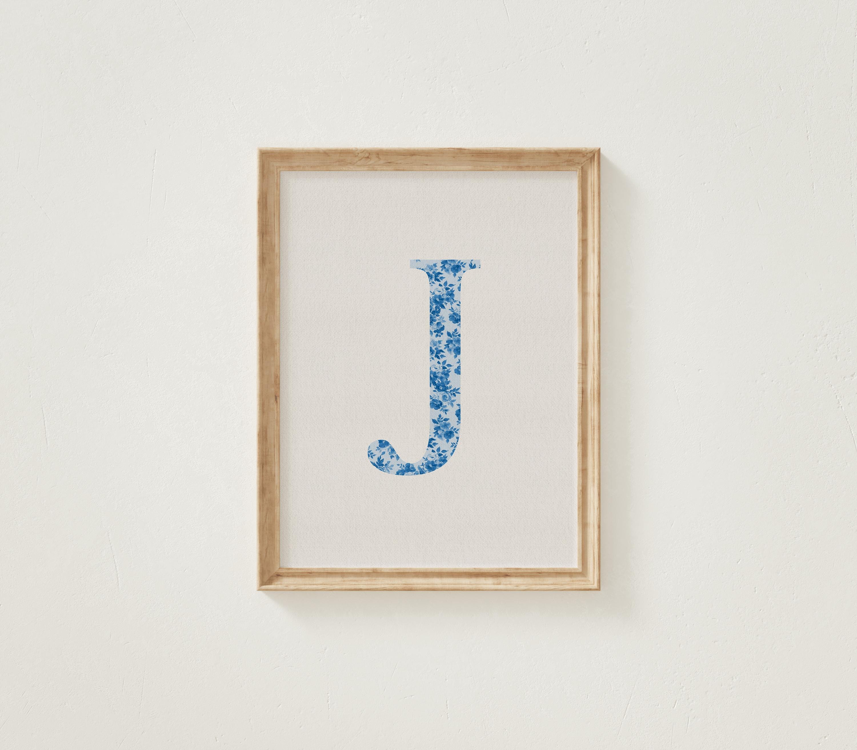 Letter Art Print Chinoiserie, INSTANT Digital Download, Delft Blue ...