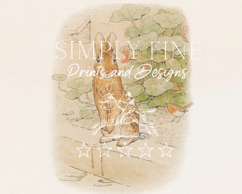 Vintage Peter Rabbit Sketch, Nursery Art Printable, Vintage Book ...