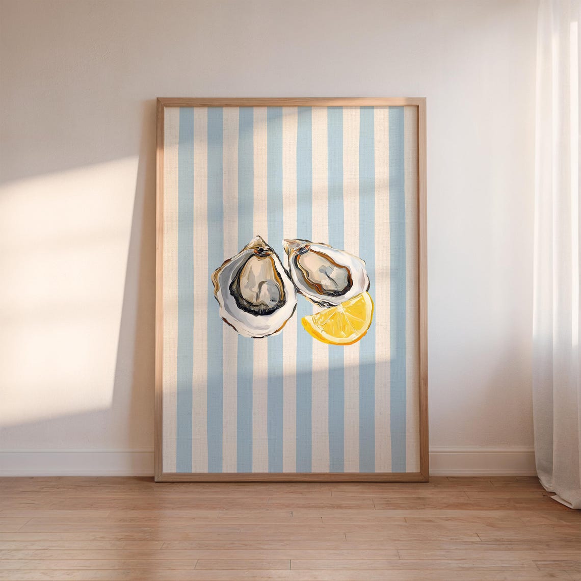 Light Blue Oyster Shell Print, INSTANT Digital Download Wall Art ...