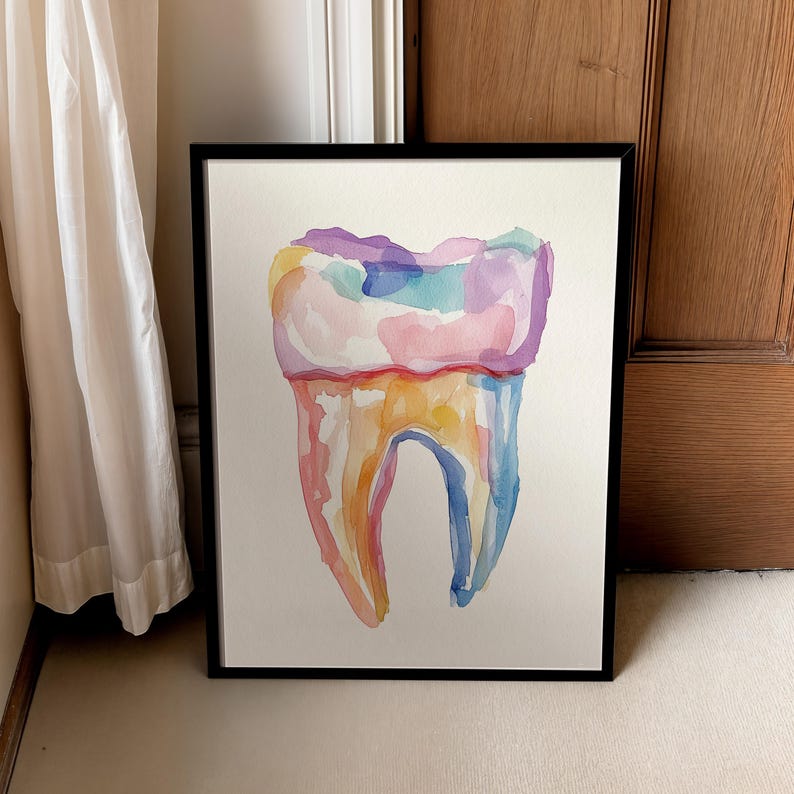 Rainbow Dental Office Decor, Dental Wall Art for Pride, Watercolor ...