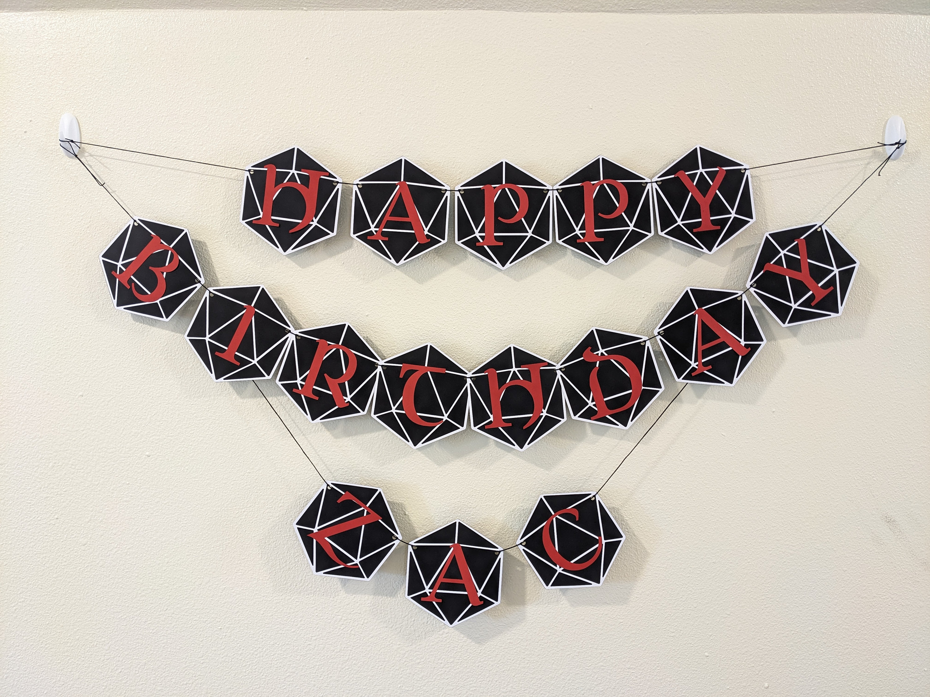 D20 Happy Birthday Banner Dungeons and Dragons Dnd - Etsy