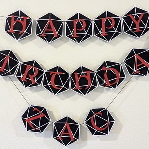 D20 Happy Birthday Banner Dungeons and Dragons Dnd - Etsy