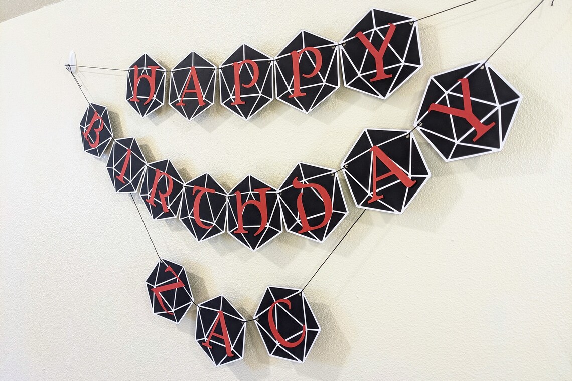 D20 Happy Birthday Banner Dungeons and Dragons Dnd - Etsy
