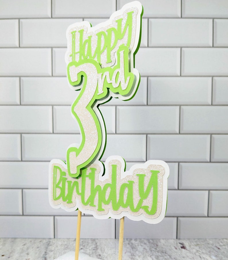 Personalized Glitter Birthday Cake Topper Kids Birthday Choose Age ...