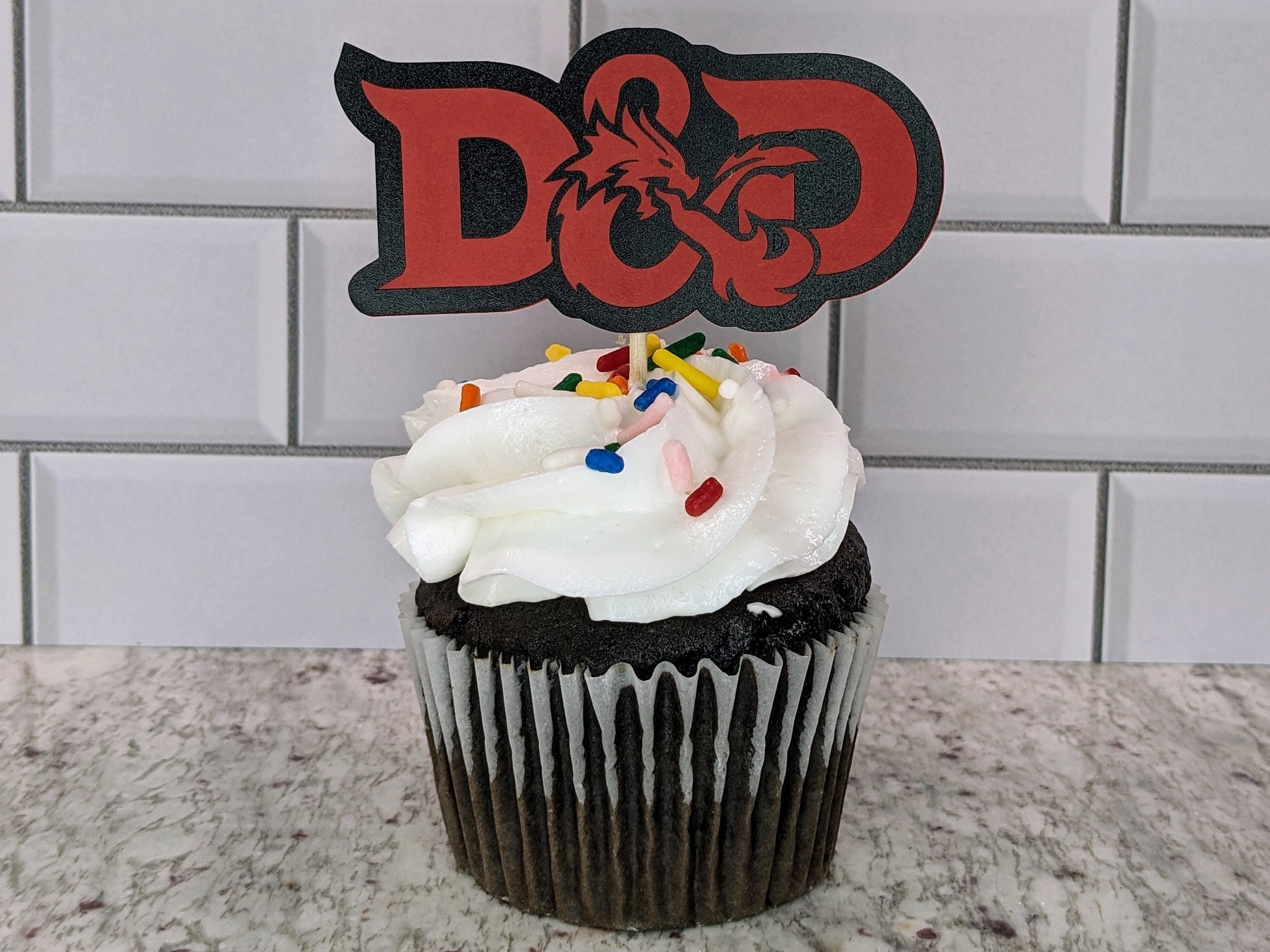 Dungeons and Dragons Dnd Party Cupcake Toppers Personalized Age Color ...