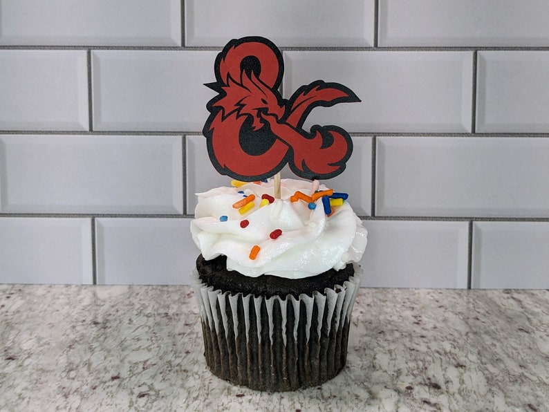 Dungeons and Dragons Dnd Party Cupcake Toppers Personalized Age Color ...