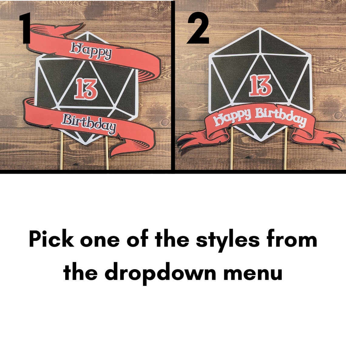 D20 Cake Topper Dungeons and Dragons Dnd Happy Birthday Personalized ...