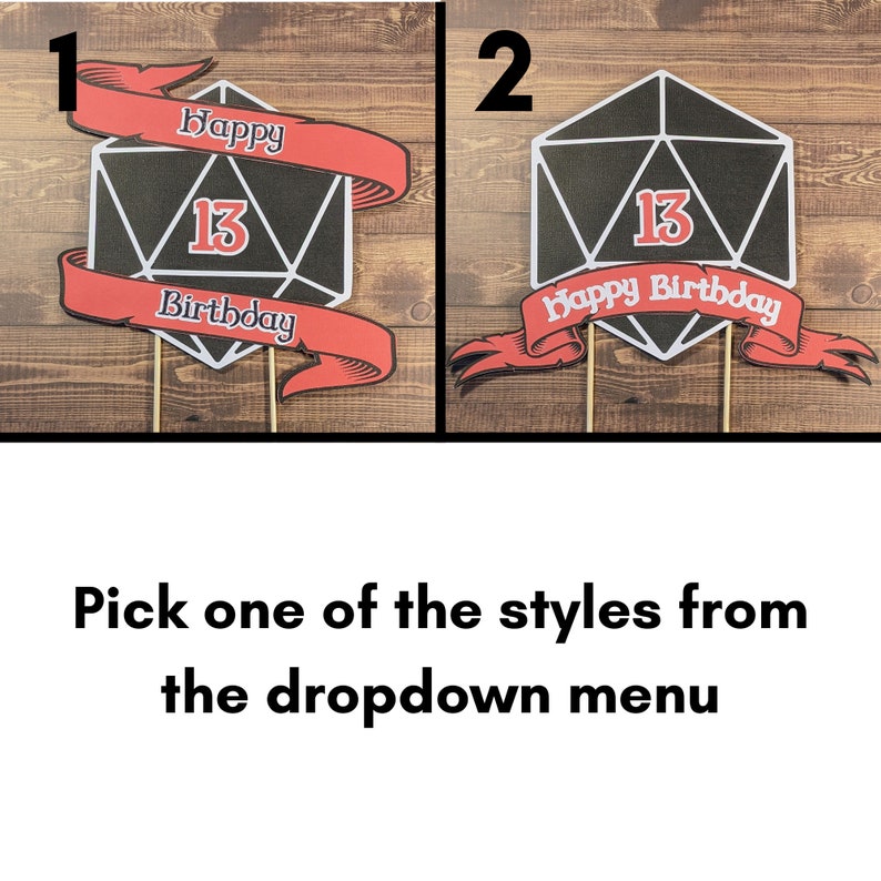 D20 Cake Topper Dungeons and Dragons Dnd Happy Birthday Personalized ...