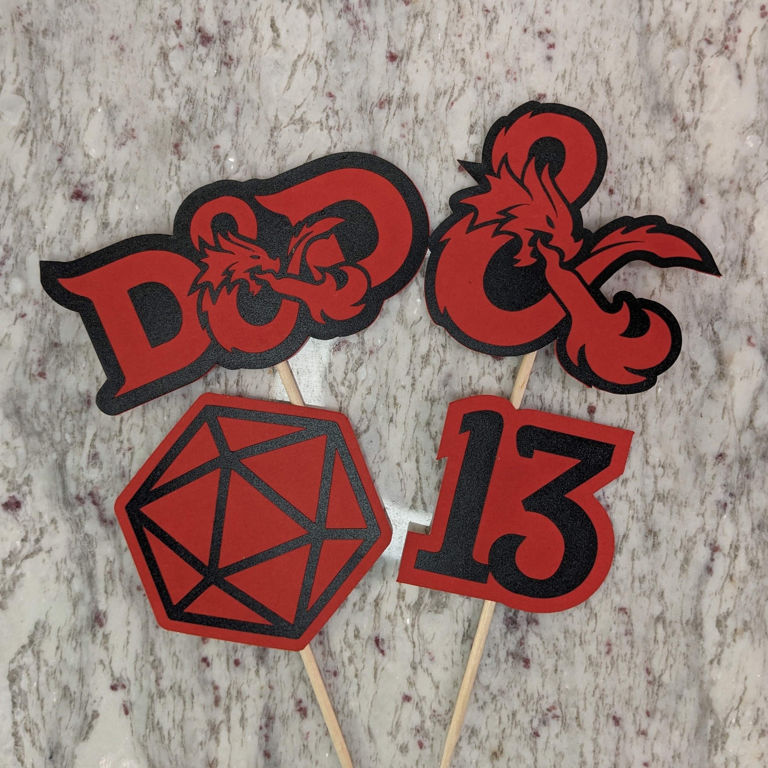 Dungeons and Dragons Dnd Party Cupcake Toppers Personalized Age - Etsy