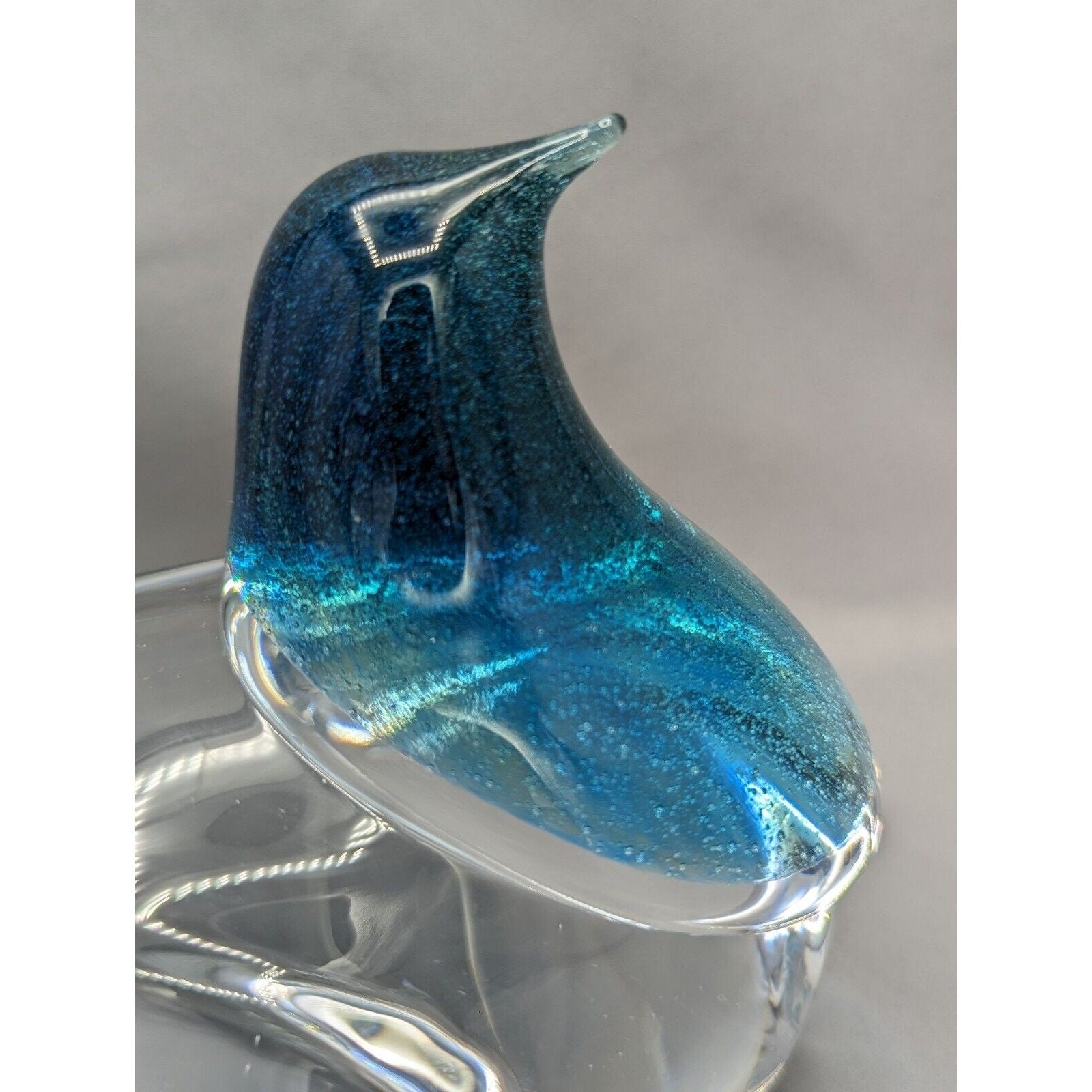 Vintage Daum France Art Glass Bird Dove Teal Aqua Signed - Etsy