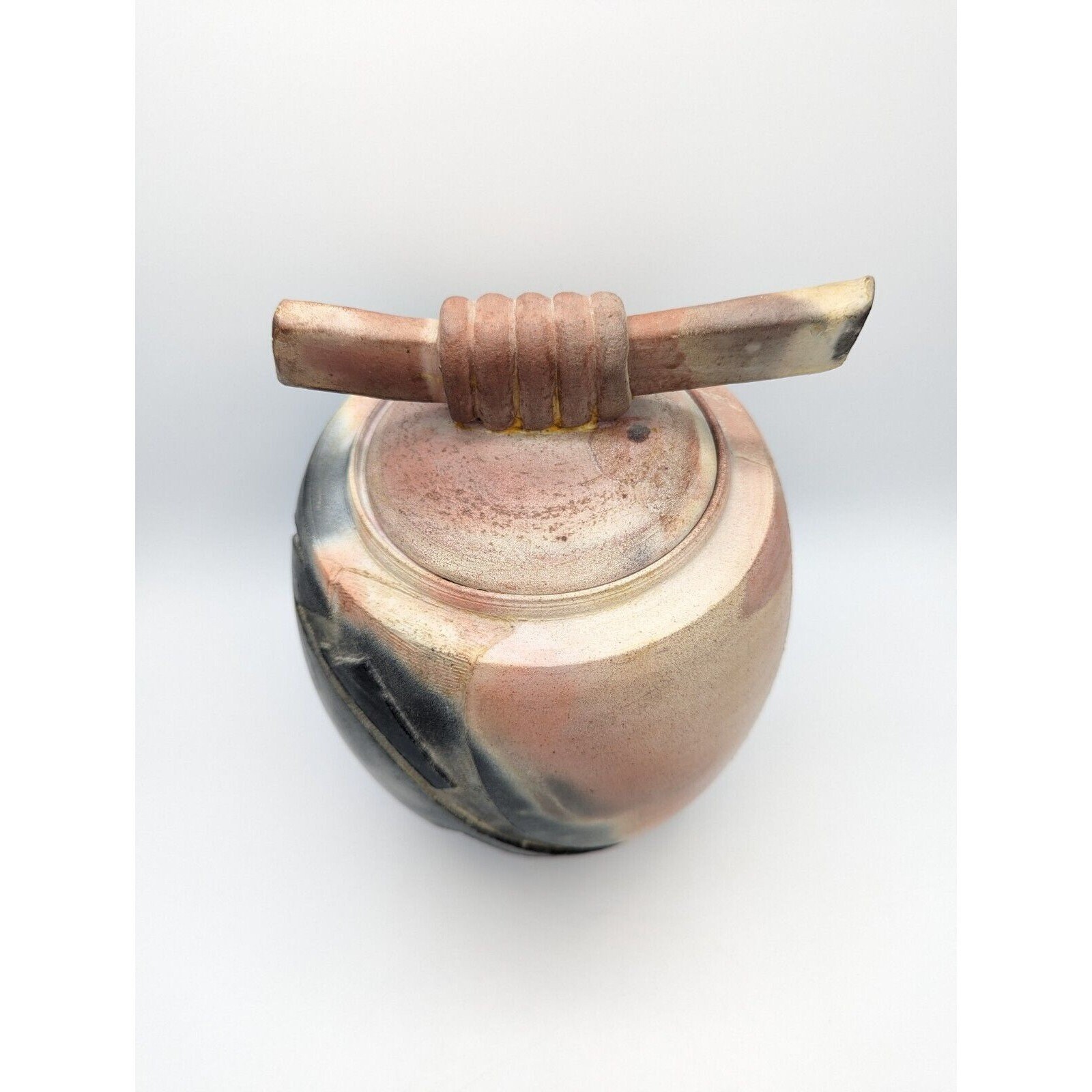 Eric Paul Kinsey Carved Saggar Fired Jar Studio Art Pottery Japanese ...