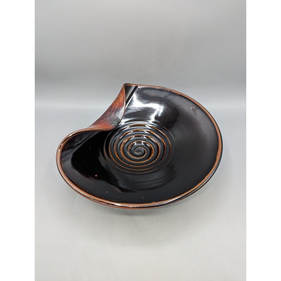 Matthew Patton Studio Art Pottery Large Bowl Folded Edge Orcas Pottery ...