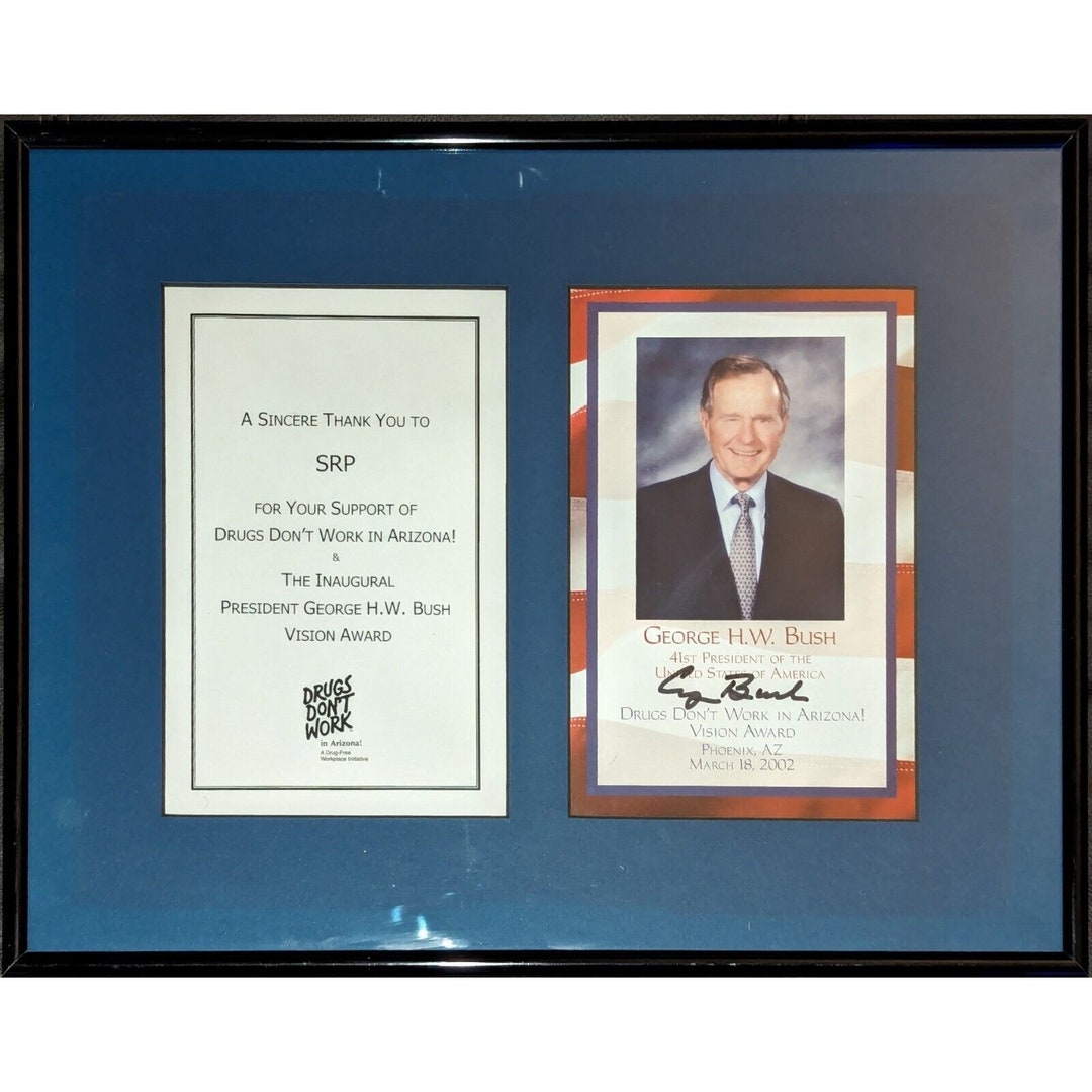 George H.W. Bush Autographed Signed Framed Matted Display 2002 SRP AZ ...