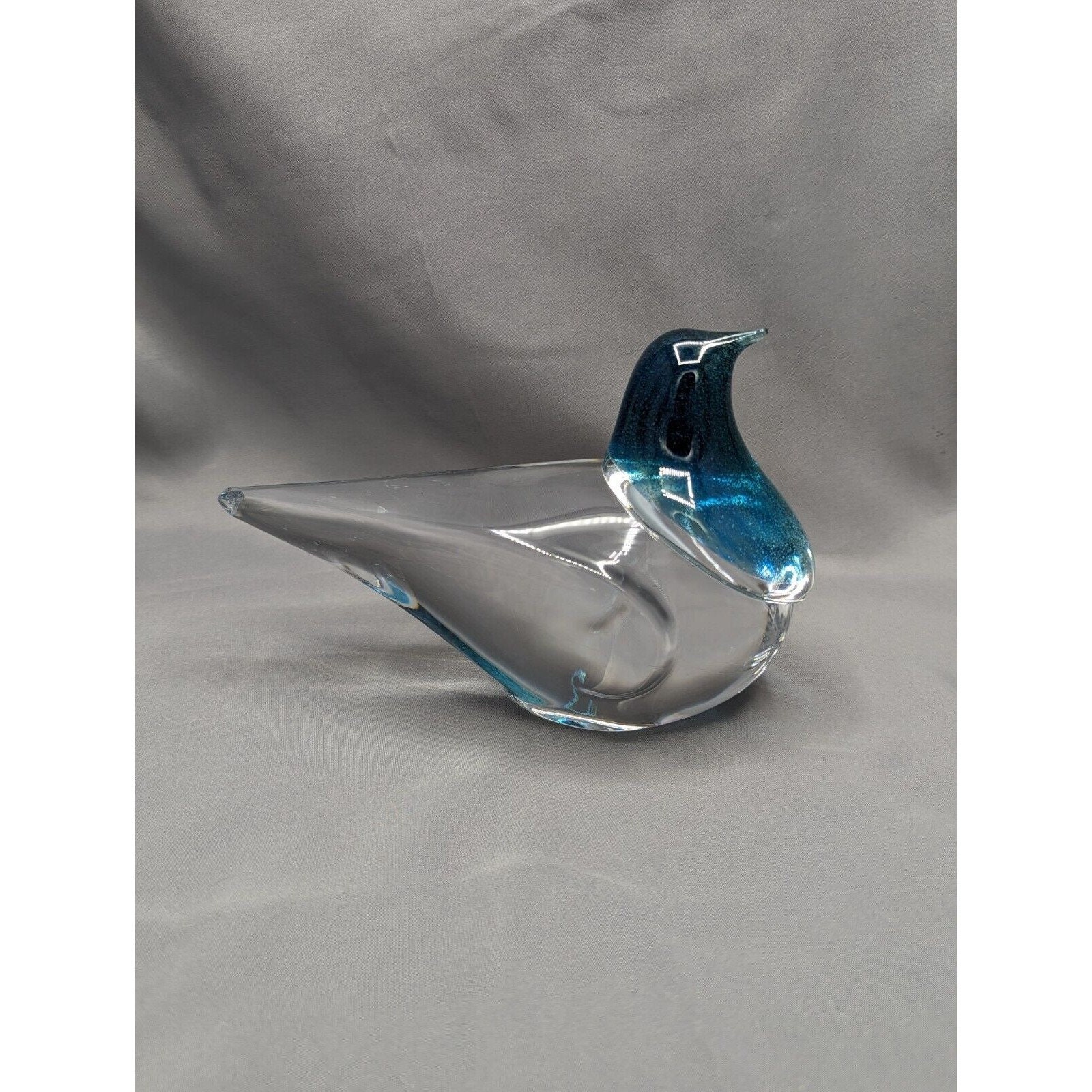 Vintage Daum France Art Glass Bird Dove Teal Aqua Signed - Etsy