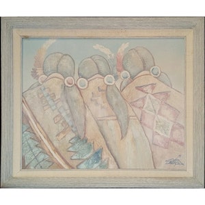 Rare Myung Mario Jung Original Oil Painting Pastels Art Native American ...