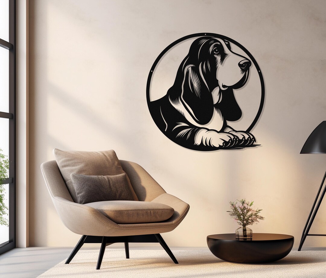 Die Cut Metal Basset Hound Sign is Ideal Wall Art Gift for Dog Lovers ...