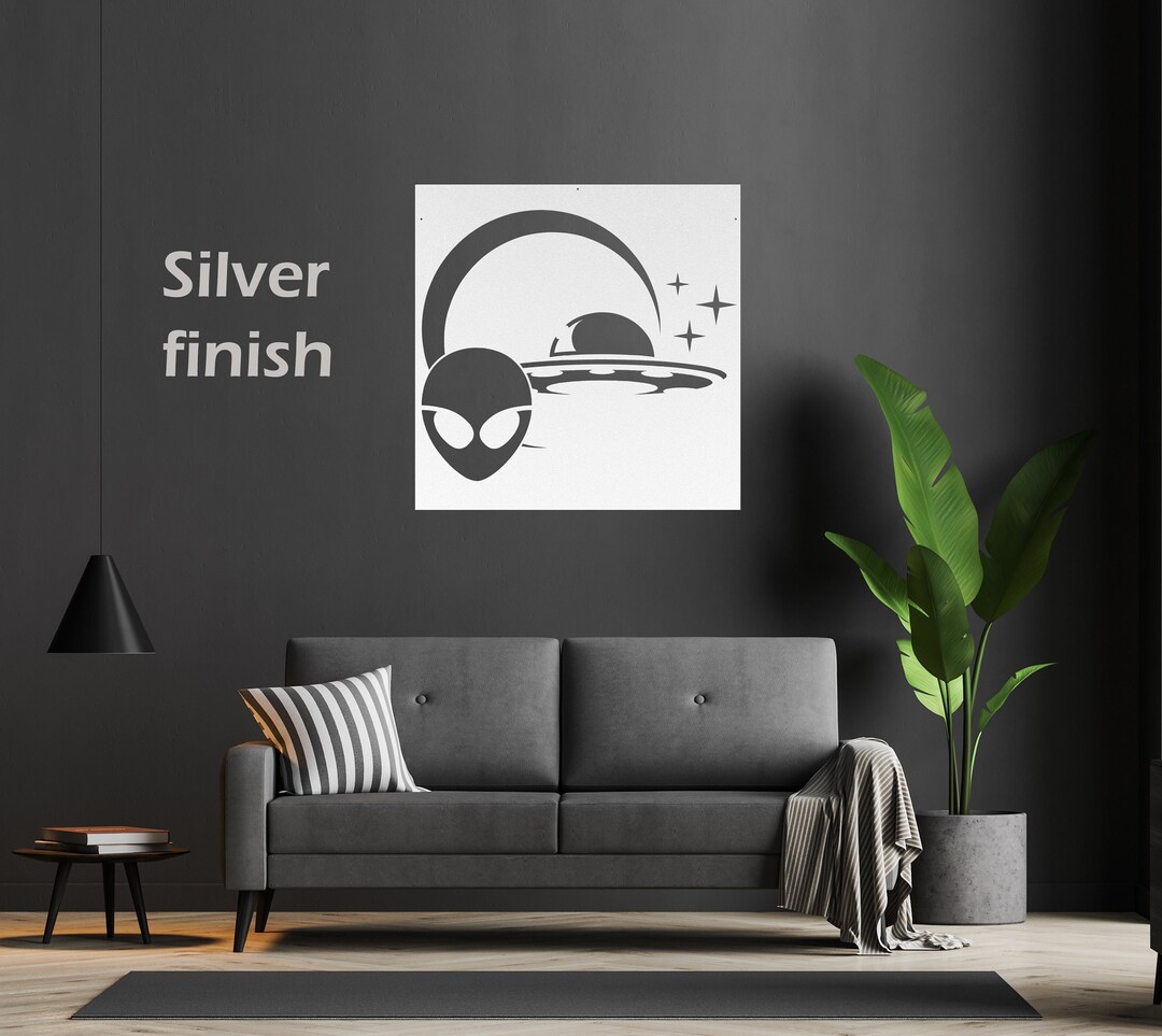 Die Cut Metal Alien Visitor and UFO Art Enjoy Cosmic Art From - Etsy