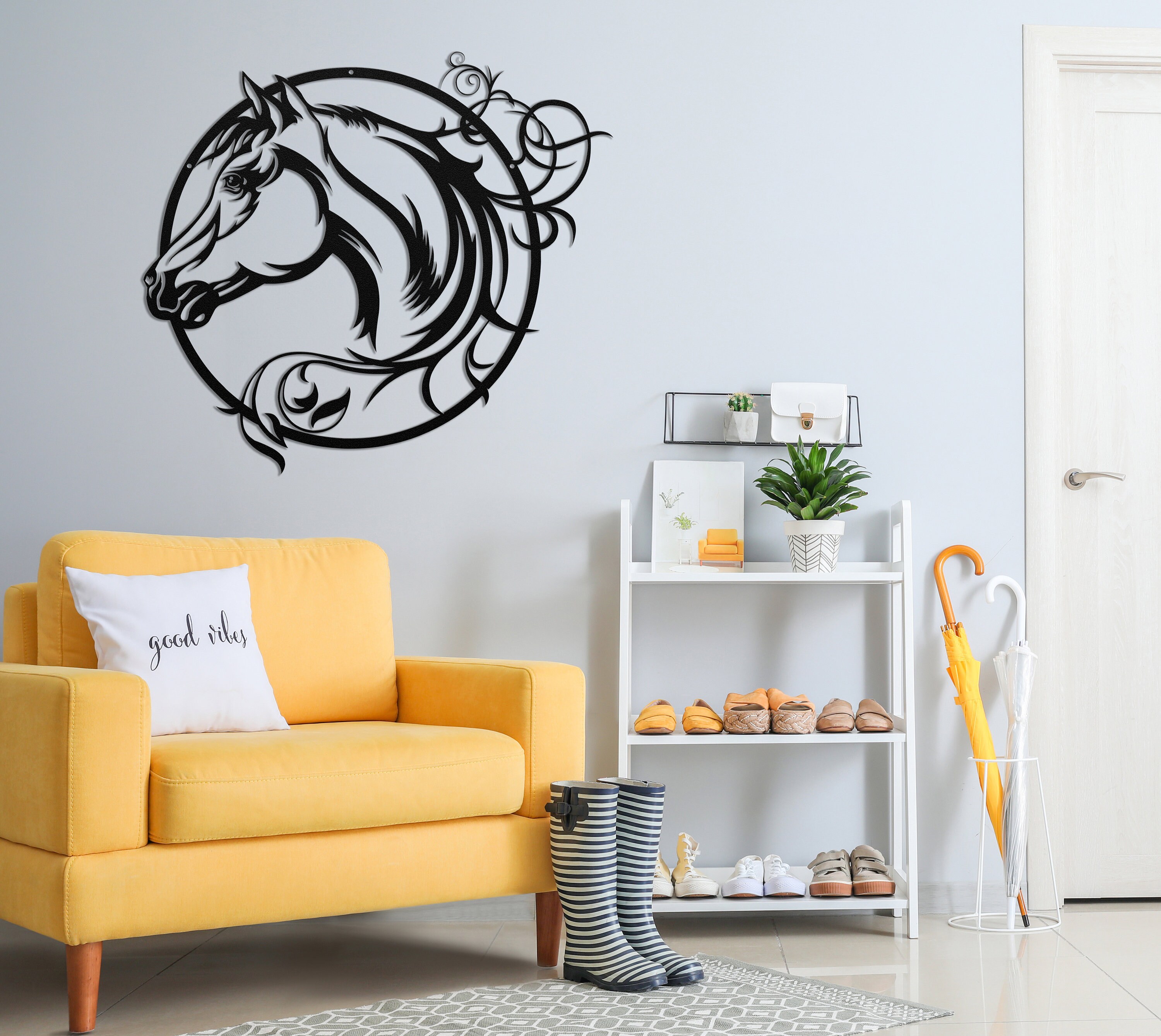 Die Cut Metal Horse Wall Art Elegant Horse Head Sign Great Horse Lovers ...