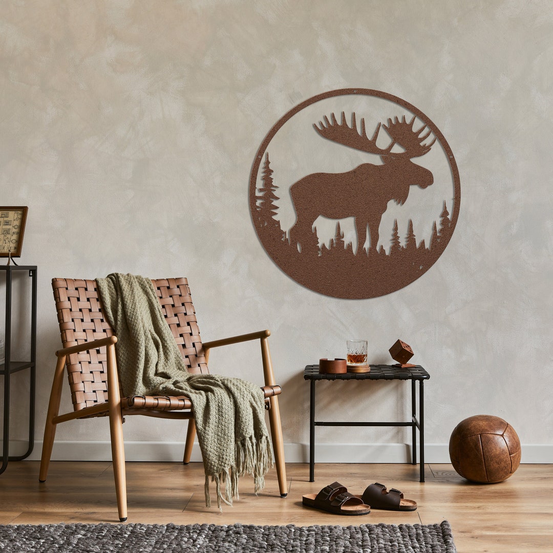 Metal Moose Sign for Your Moose Decor. This Bull Moose Metal Wall Art ...